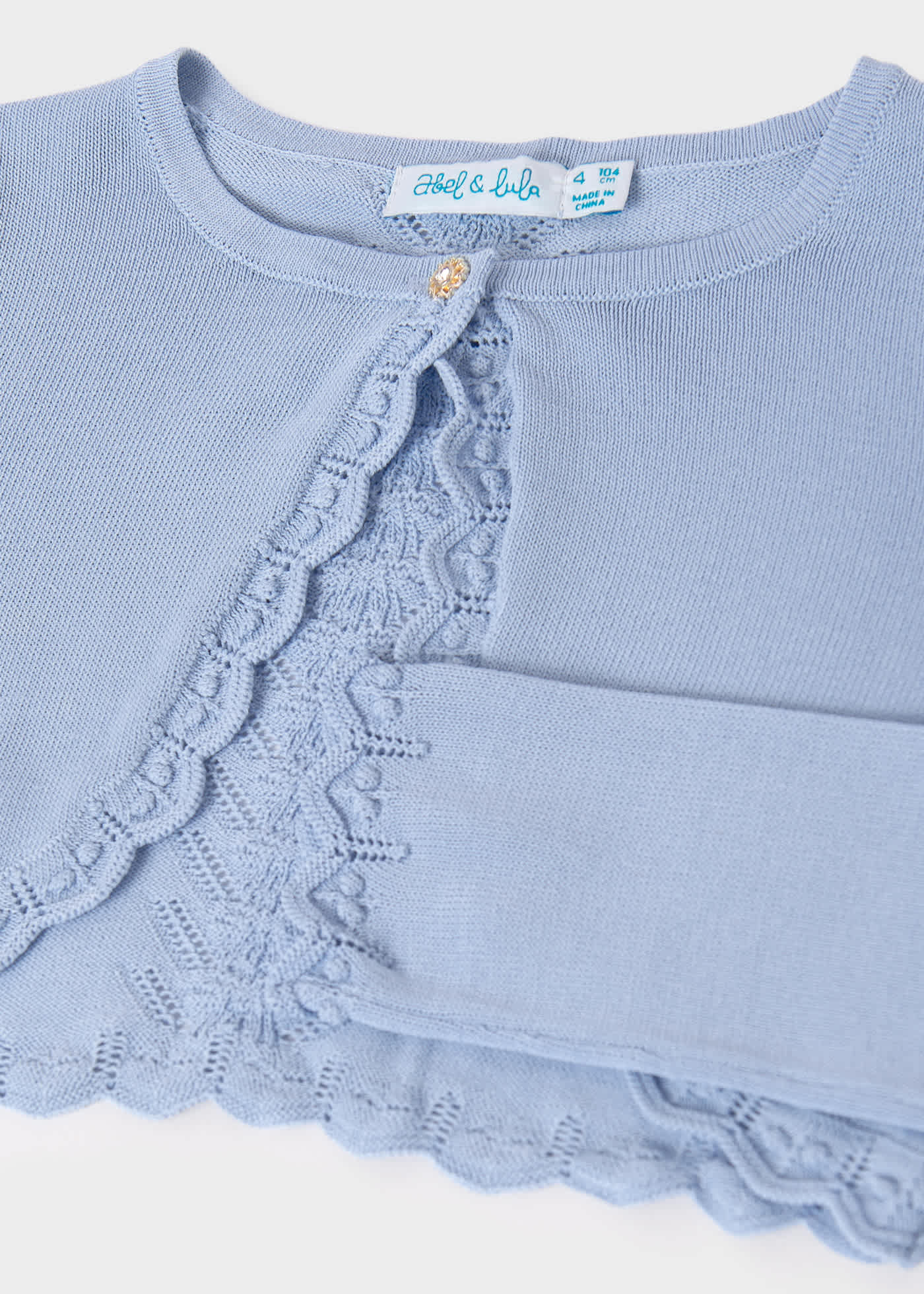 Girl cropped knit cardigan Sky blue | Abel & Lula