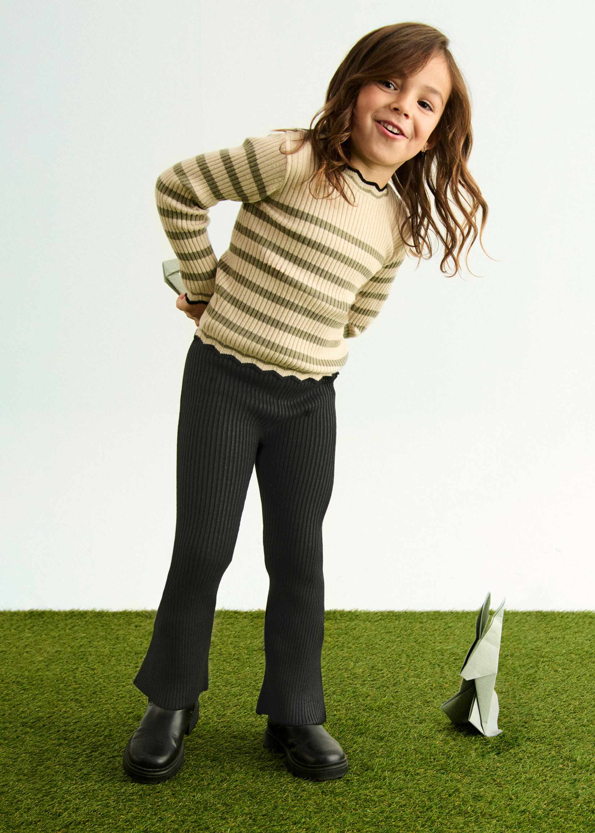 Girl Knit Leggings Black | Abel & Lula