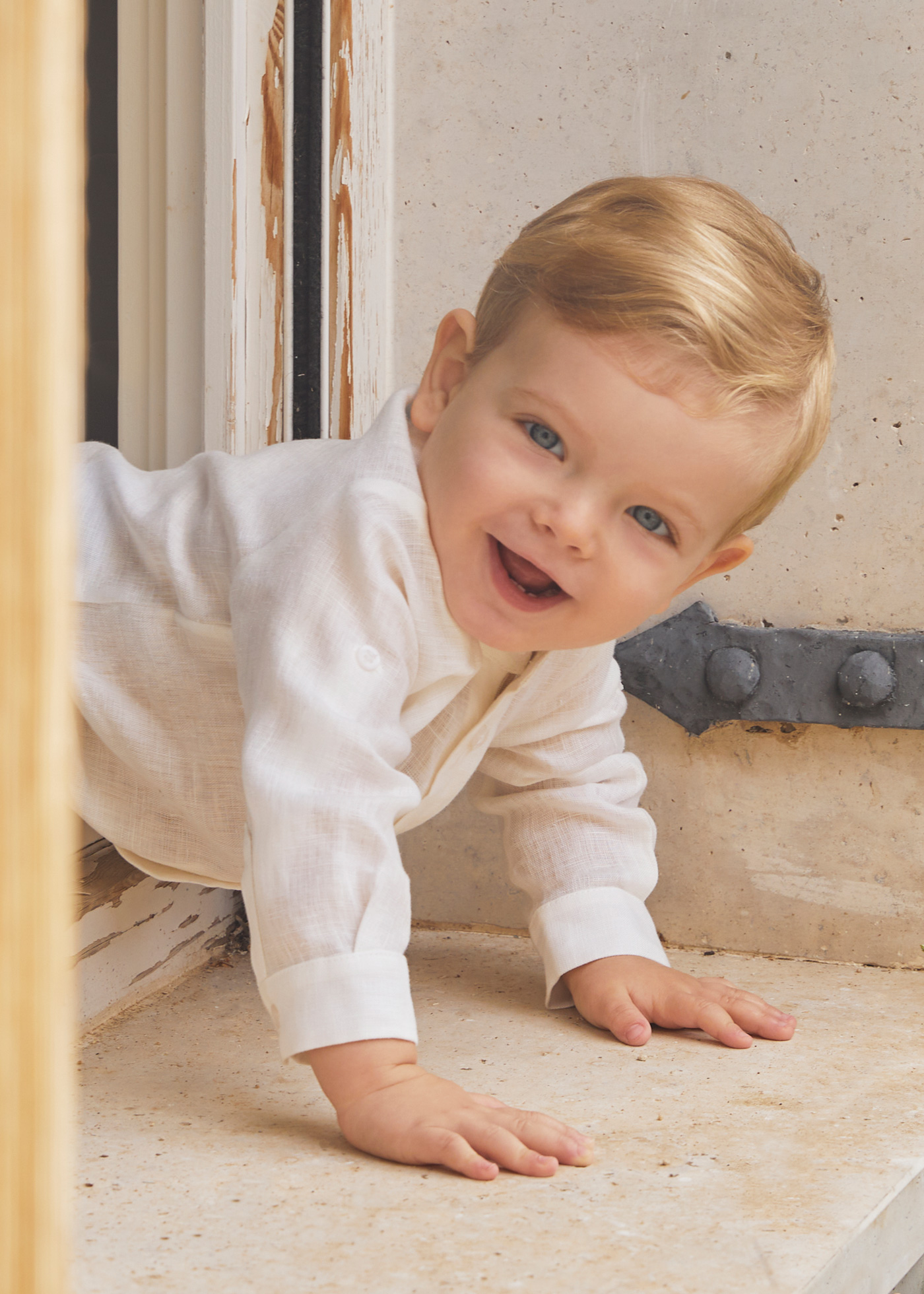 Baby Mao Linen Shirt White | Abel & Lula