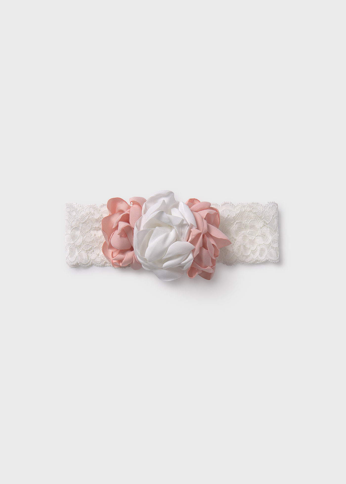 Baby laced headband White-pink | Abel & Lula