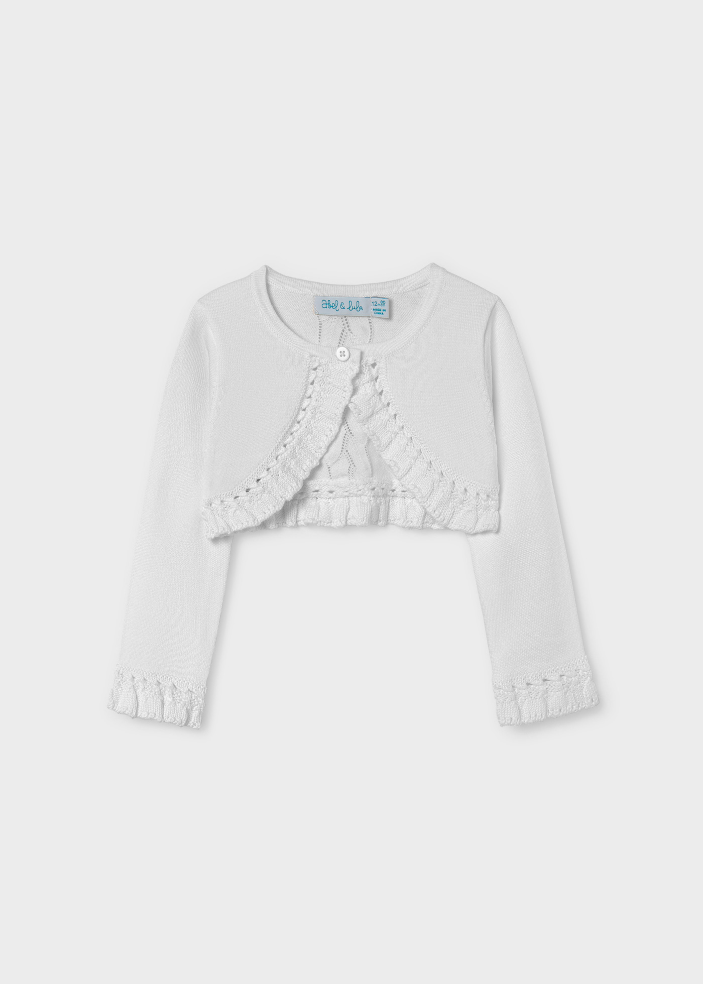 Baby cropped knit cardigan White | Abel & Lula