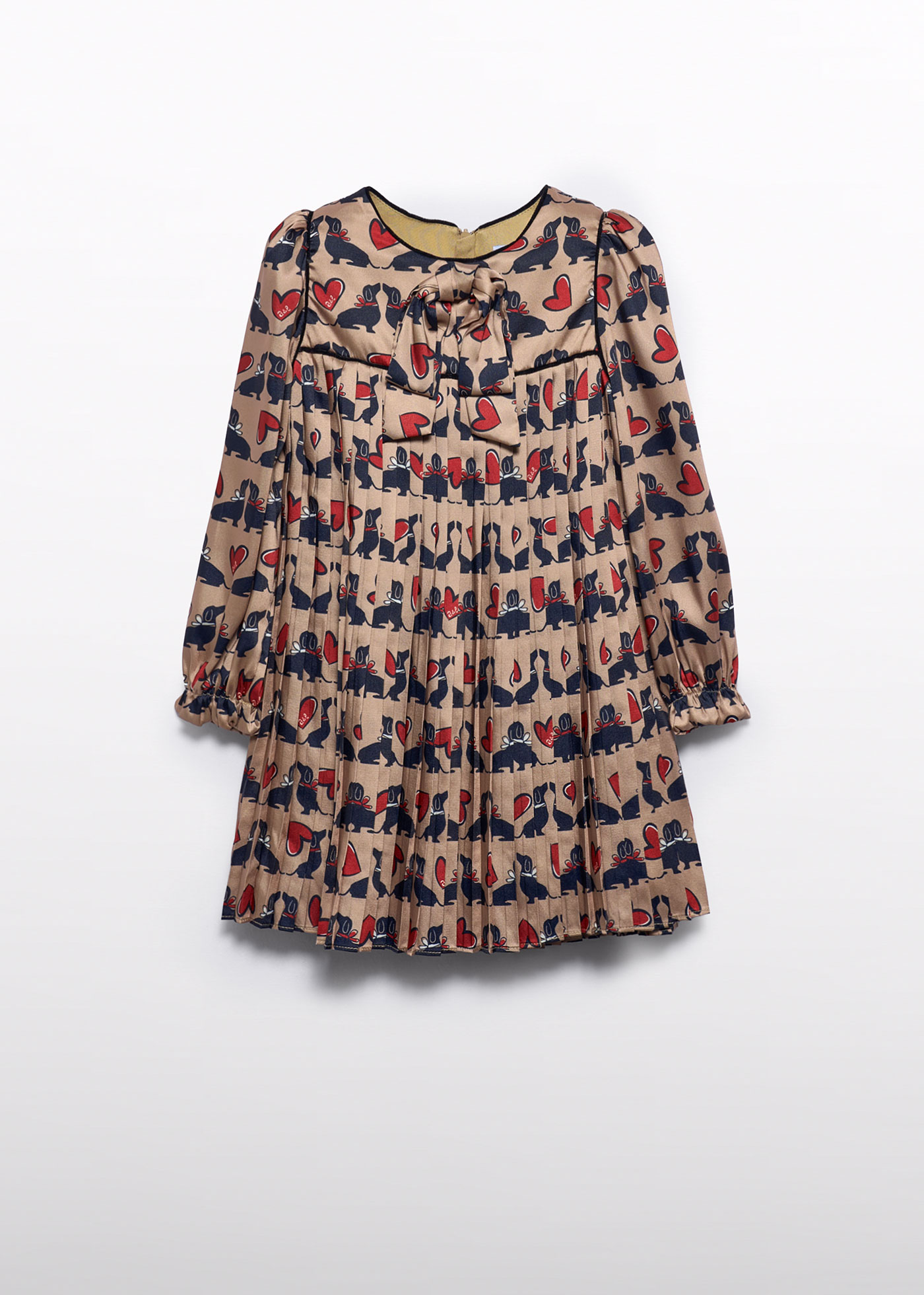 Vestido estampado menina Camel | Abel & Lula