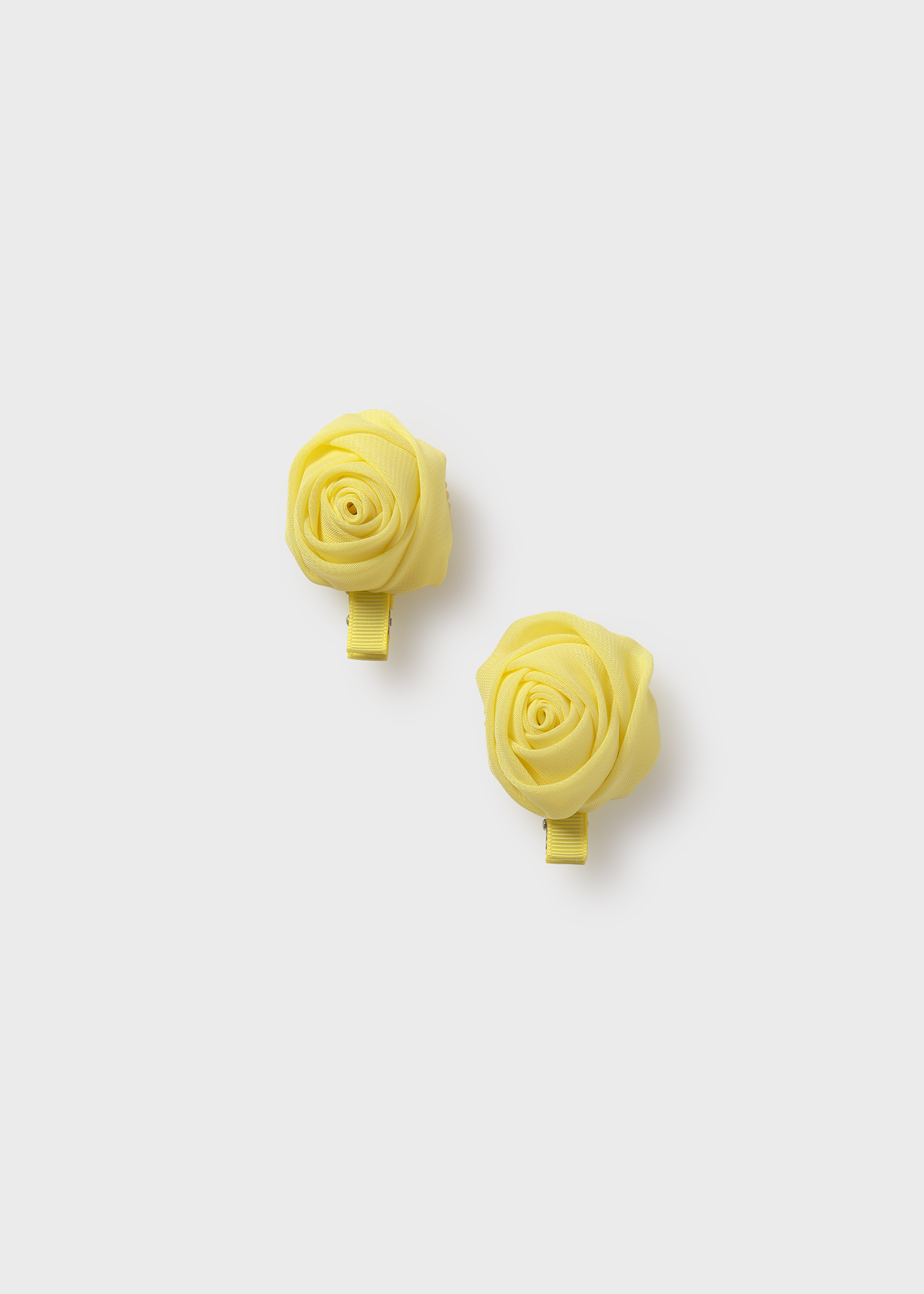 Girl set of 2 chiffon hair clips Yellow | Abel & Lula