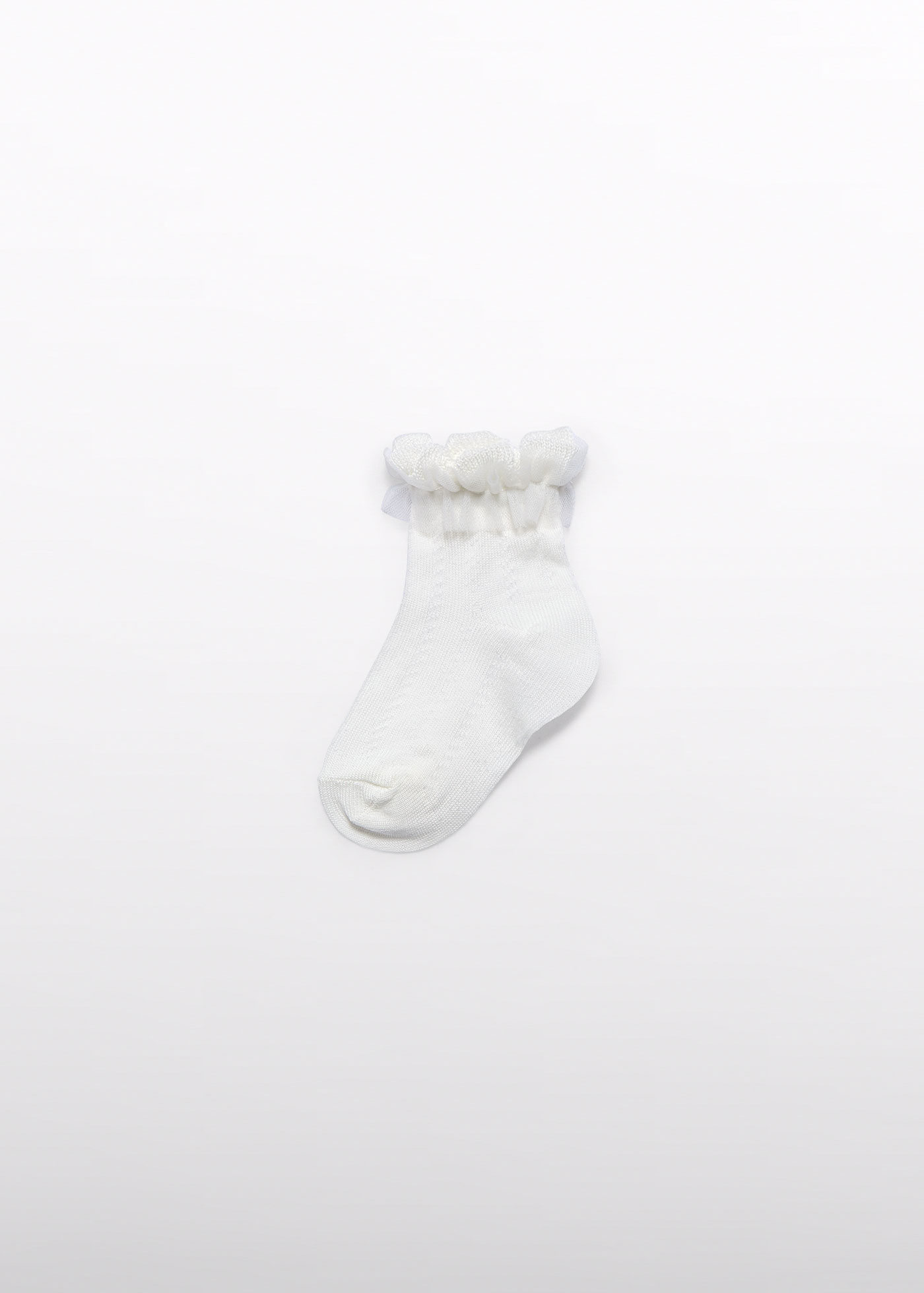 Baby ruffle tulle socks Cream | Abel & Lula