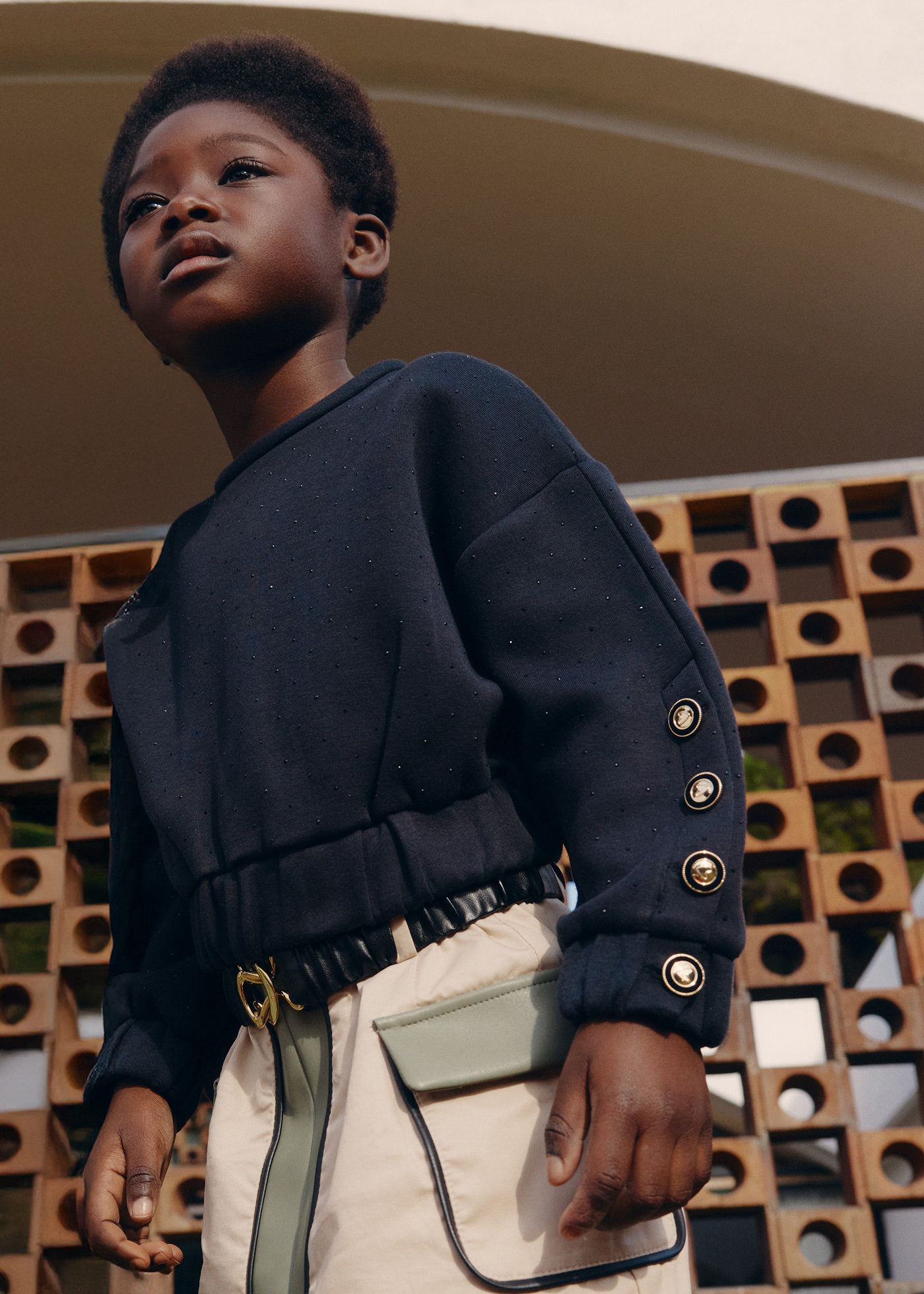 girls jumper with rhinestones Black | Abel & Lula