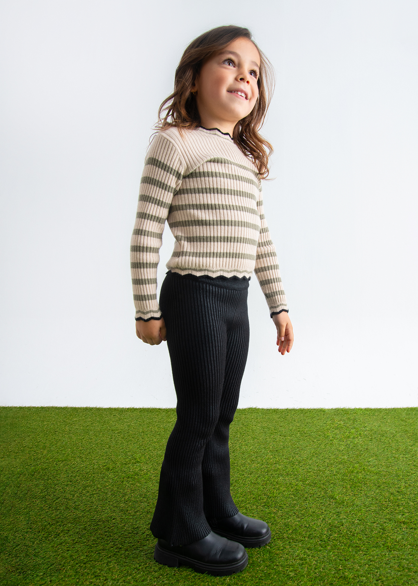 Girl Knit Leggings Black | Abel & Lula